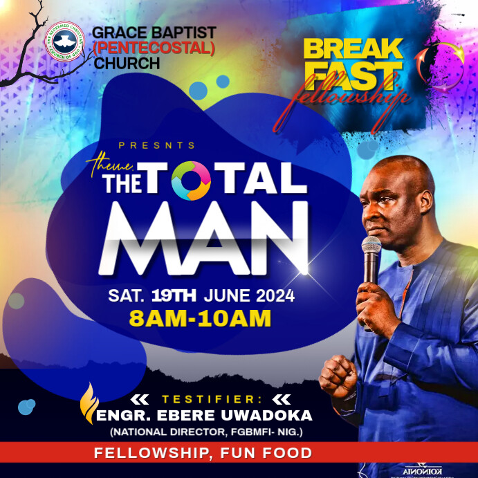 Blue Maximalist Church Instagram Post Template | PosterMyWall