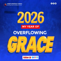 Blue Maximalist Church New Year 2026 Prophetic Decree Instagram Post ...