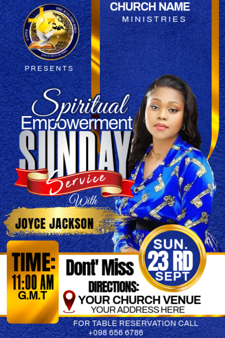 Blue Maximalist Church Poster Template | PosterMyWall