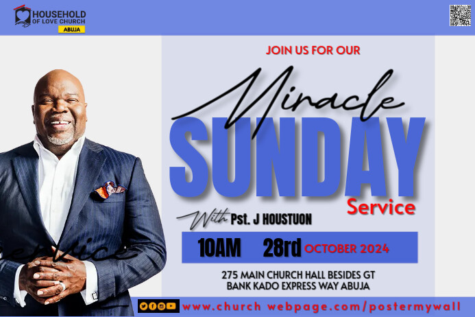 Blue Maximalist Church Poster Template | PosterMyWall