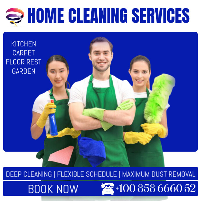 Copy of Blue Maximalist Cleaning Service Instagram Post | PosterMyWall