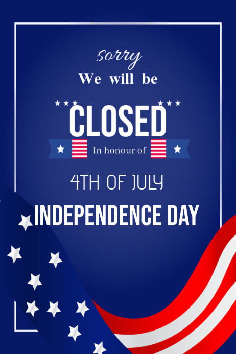 Blue Maximalist Closed Announcement In The Honour Of 4th Of July ...