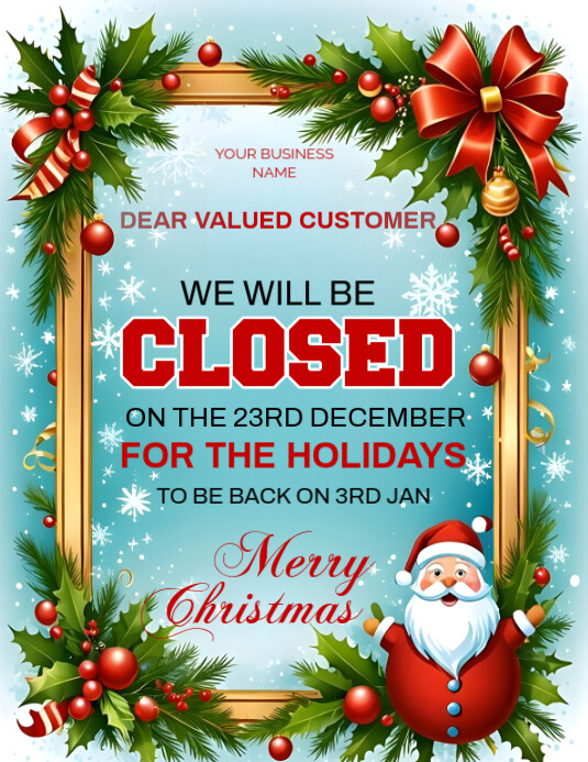 Copy of Blue Maximalist Closed For The Holidays Flyer (us Letter) | PosterMyWall
