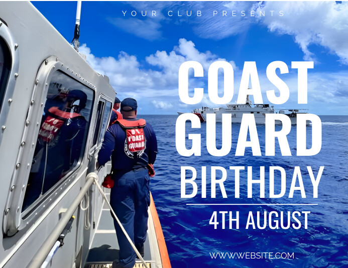 Copy of Blue Maximalist Coast Guard Birthday Flyer (u | PosterMyWall