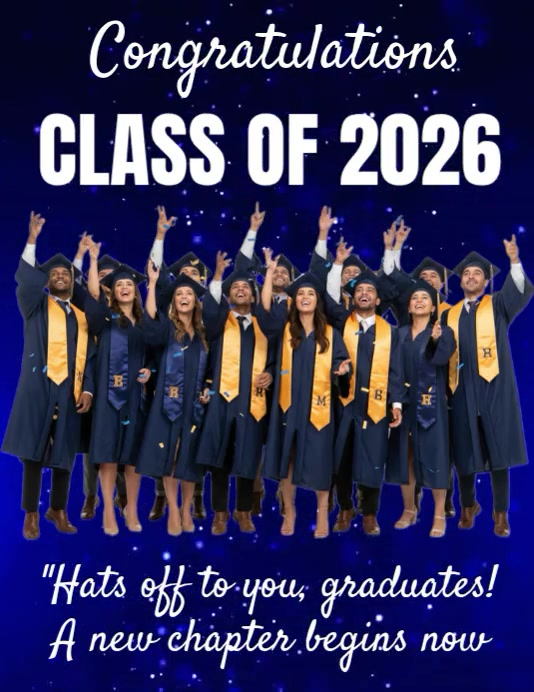 Blue Maximalist Congratulations Class Of 2026 Flyer (us Letter ...