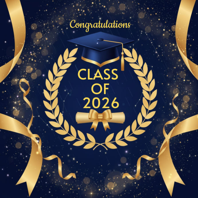 Blue Maximalist Congratulations Class Of 2026 Instagram Post Template ...