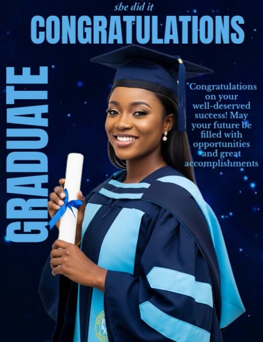Blue Maximalist Congratulations On Your Graduation Flyer (us Letter ...