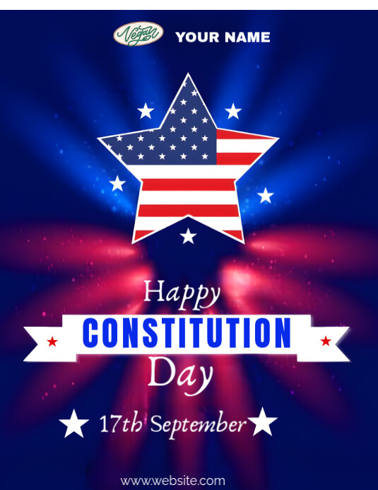 Copy of Blue Maximalist Constitution Day Flyer (us Le | PosterMyWall
