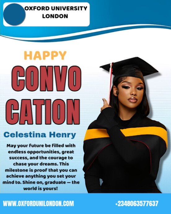 Blue Maximalist Convocation Celebration Instagram Portrait Template ...