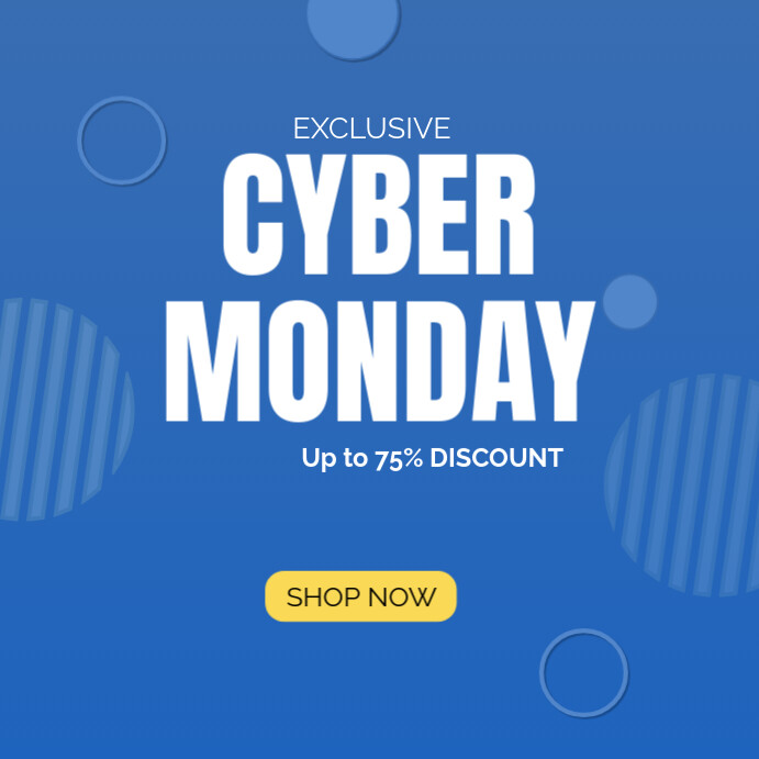 Blue Maximalist Cyber Monday Instagram Post Template | PosterMyWall
