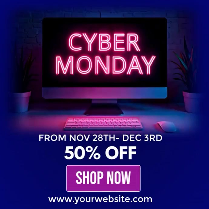 Plantilla de Blue Maximalist Cyber Monday Tech Deals Instagram Post ...