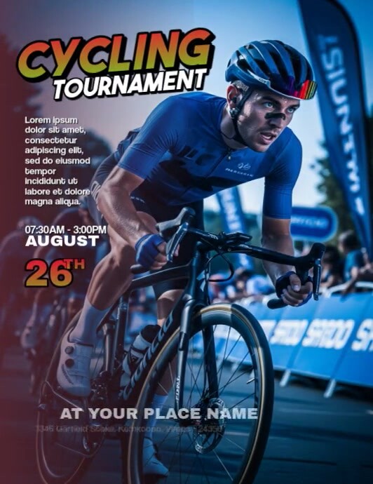 Blue Maximalist Cycling Tournament Flyer (us Letter) Template ...