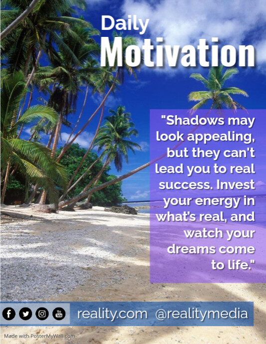 Blue Maximalist Daily Motivation Shadow Is No Template | PosterMyWall