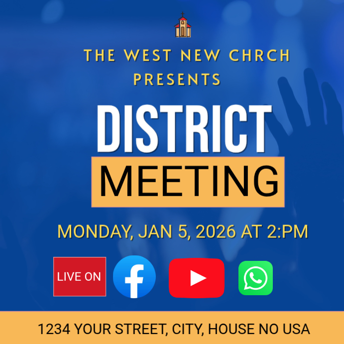 Blue Maximalist District Meeting Instagram Post Template | PosterMyWall