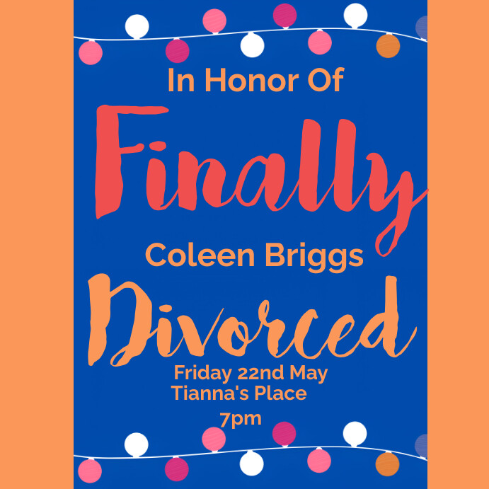 Blue Maximalist Divorce Invitation Card Inst Template | PosterMyWall