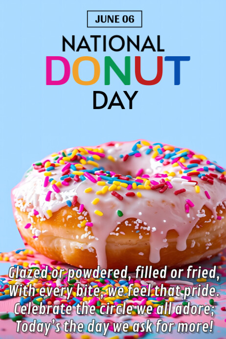 Copy of Blue Maximalist Donut Day Poster | PosterMyWall