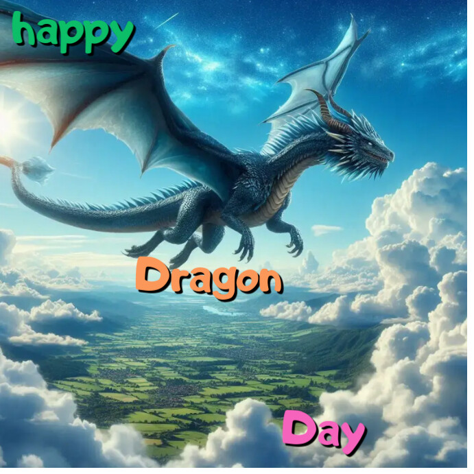 Blue Maximalist Dragon Day Instagram Post Template | PosterMyWall