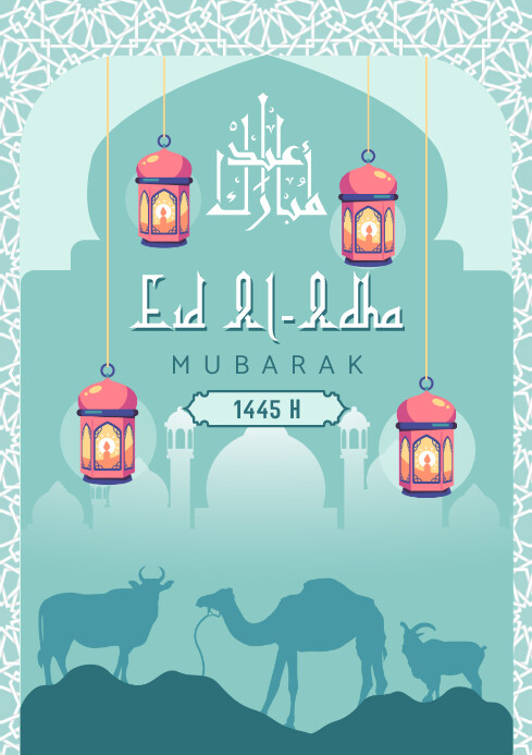 Copy of Blue Maximalist Eid Al-Adha Greeting Card | PosterMyWall