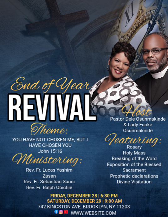 Blue Maximalist End Of Year Revival Flyer (us Letter) Template ...