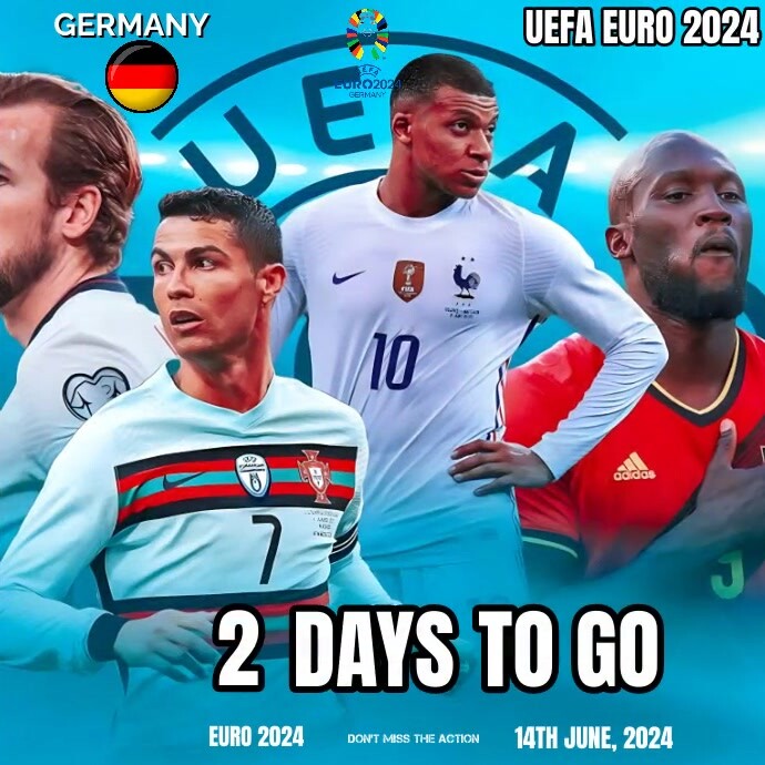 Blue Maximalist Euro 2024 Instagram Post Template | PosterMyWall