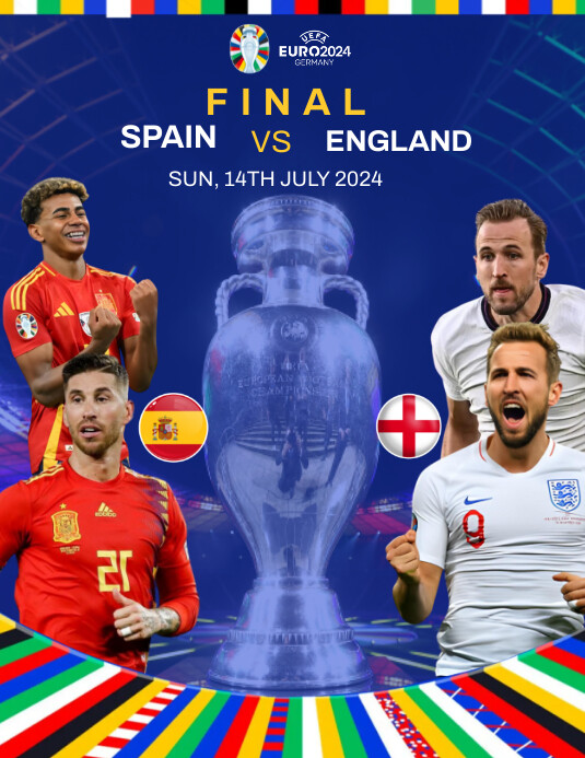 Copy of Blue Maximalist Euro 2024 Spain Vs England Fl | PosterMyWall