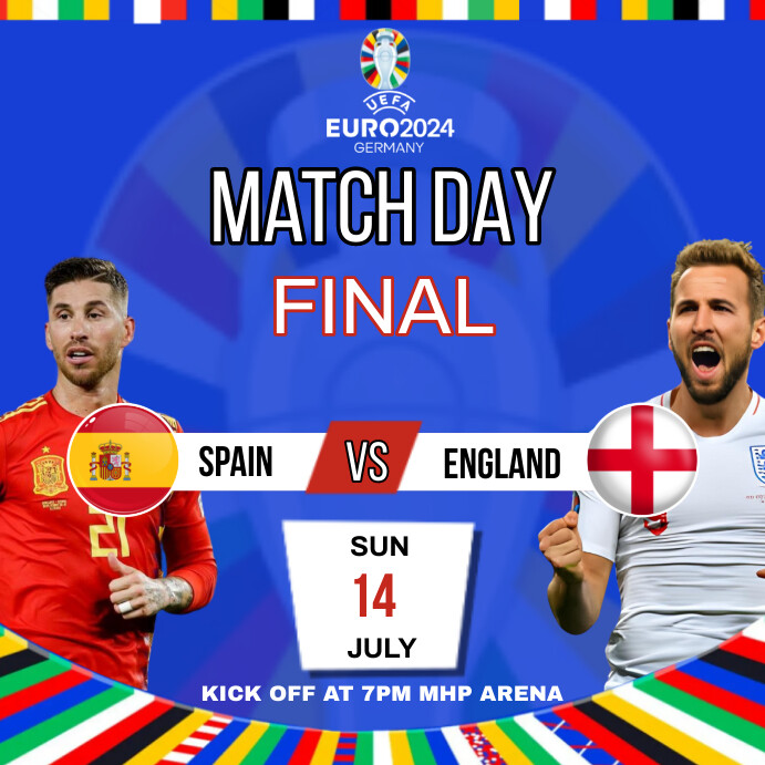 Copy of Blue Maximalist Euro 2024 Spain Vs England Fl | PosterMyWall