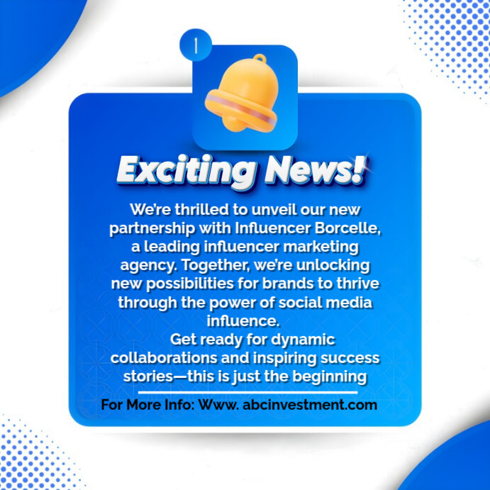 Blue Maximalist Exciting News Instagram Post Template | PosterMyWall