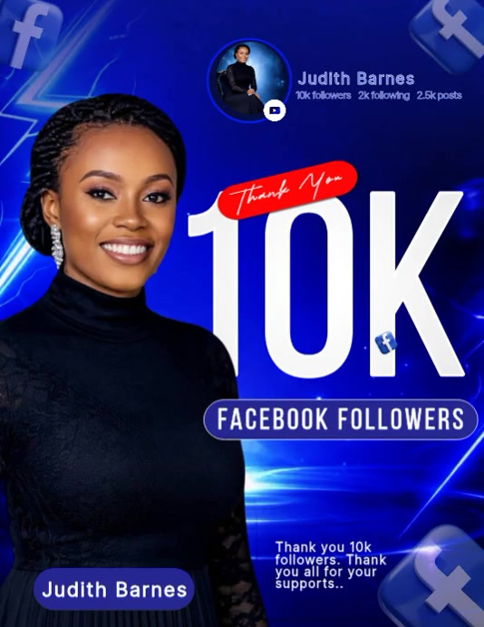 Plantilla de Blue Maximalist Facebook Followers Appreciation Template ...