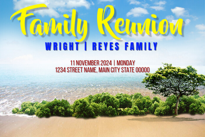 Plantilla de Blue Maximalist Family Reunion Poster | PosterMyWall