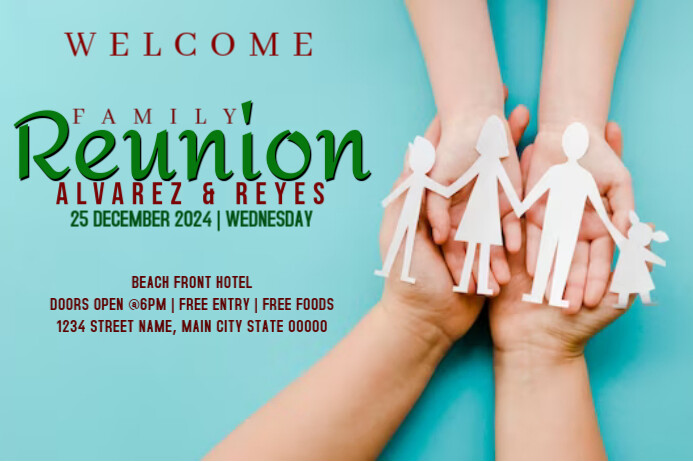 Blue Maximalist Family Reunion Poster Template | PosterMyWall