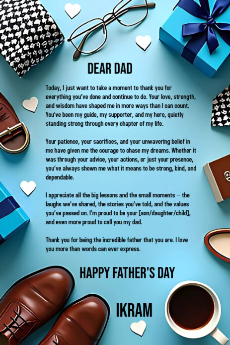 Blue Maximalist Father's Day Appreciation Letter Pinterest Graphic ...