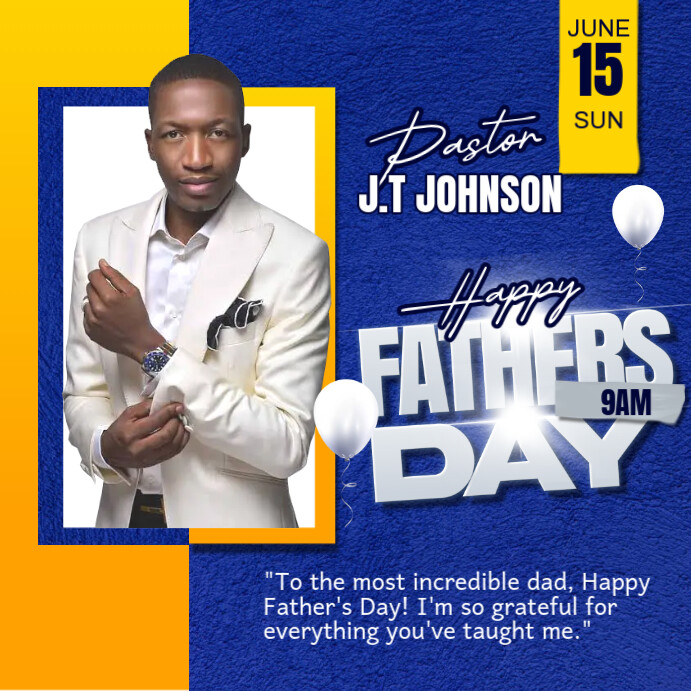 Blue Maximalist Fathers Day Instagram Post Template | PosterMyWall