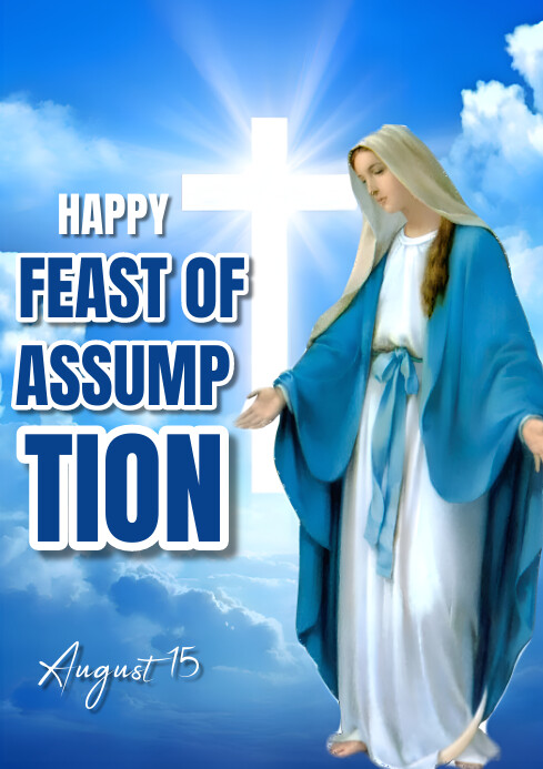 Blue Maximalist Feast Of Assumption Design A Template | PosterMyWall