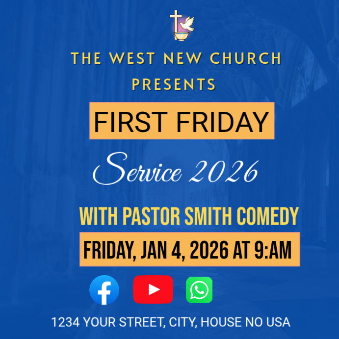 Plantilla de Blue Maximalist First Friday Service 2026 Instagram Post ...