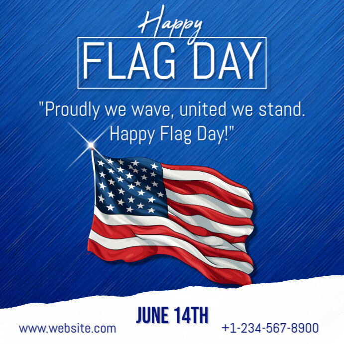 Blue Maximalist Flag Day Instagram Post Template | PosterMyWall