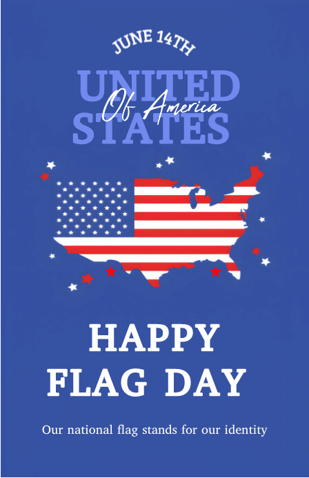 Plantilla de Blue Maximalist Flag Day Template Tabloid | PosterMyWall