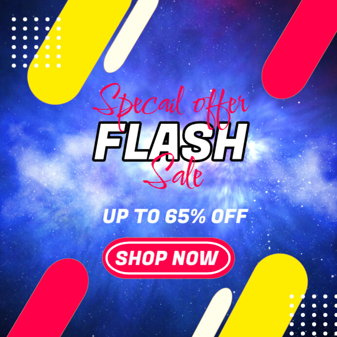 Blue Maximalist Flash Sale Instagram Post Template | PosterMyWall