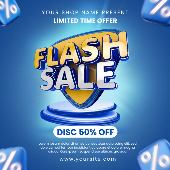 Copy of Blue Maximalist Flash Sale Promo Template Ins | PosterMyWall