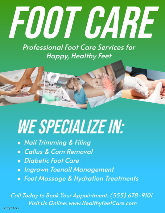 Copy of Blue Maximalist Foot Care Flyer (us Letter) | PosterMyWall