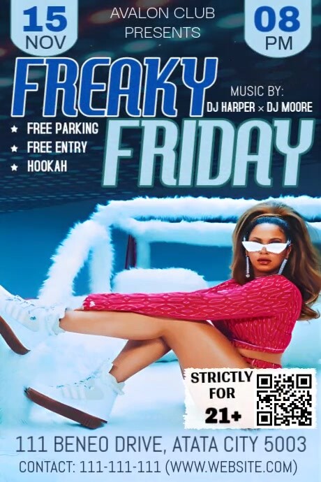 Blue Maximalist Freaky Friday Party Poster Template | PosterMyWall