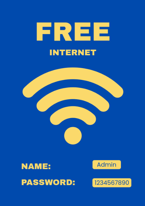 Blue Maximalist Free Internet A4 Template | PosterMyWall