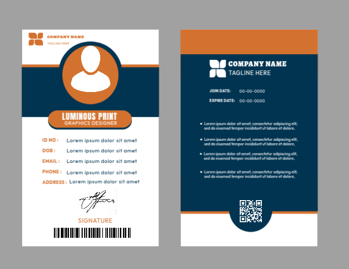 Blue Maximalist Free Printable Id Card Template Flyer (us Letter) | PosterMyWall