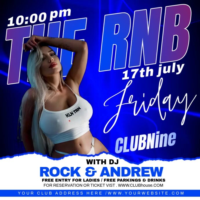 Blue Maximalist Friday Night Instagram Post Template | PosterMyWall