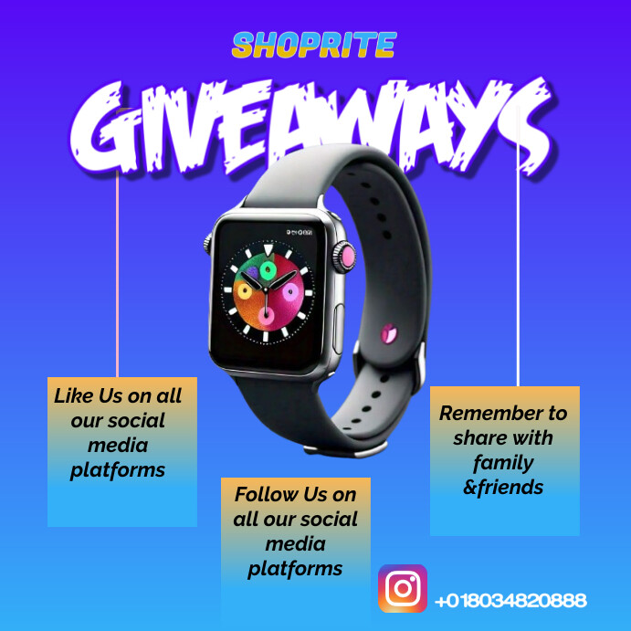 Plantilla de Blue Maximalist Giveaways Instagram Post | PosterMyWall