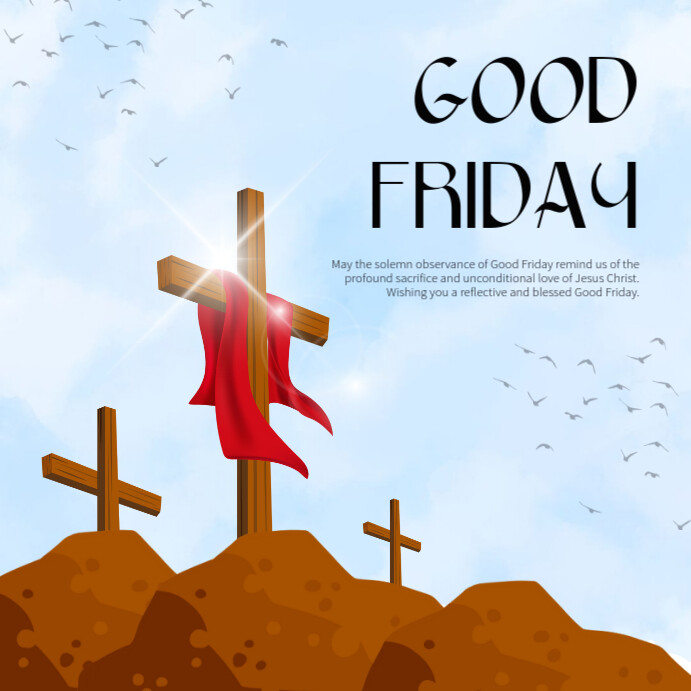 Blue Maximalist Good Friday Instagram Post Template | PosterMyWall