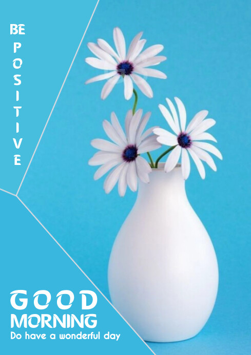Blue Maximalist Good Morning A4 templaat | PosterMyWall