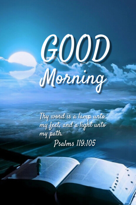 Blue Maximalist Good Morning Banner 4' × 6' Template | PosterMyWall