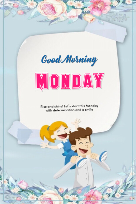 Blue Maximalist Good Morning Poster Template | PosterMyWall