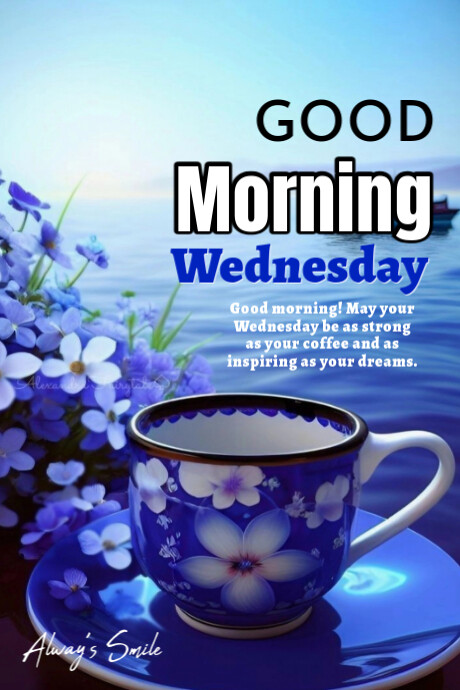 Copy of Blue Maximalist Good Morning Wednesday Poster | PosterMyWall