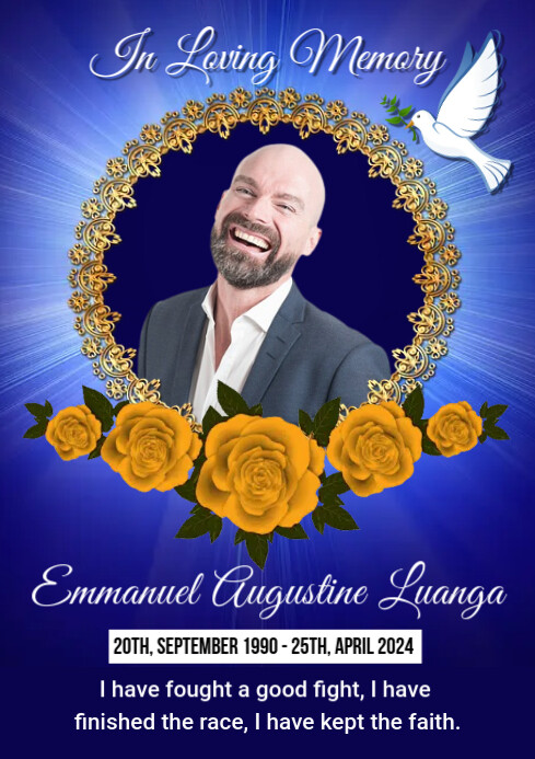 Copy of Blue Maximalist Gradient Eulogy funeral obitu | PosterMyWall